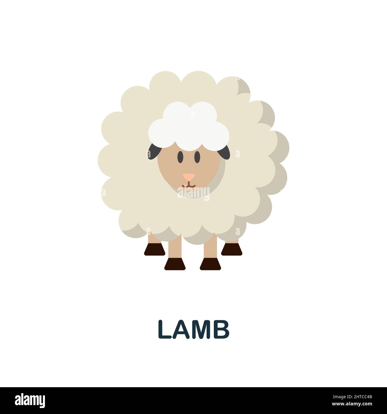 Lamb flat icon. Colored element sign from farm animals collection. Flat ...