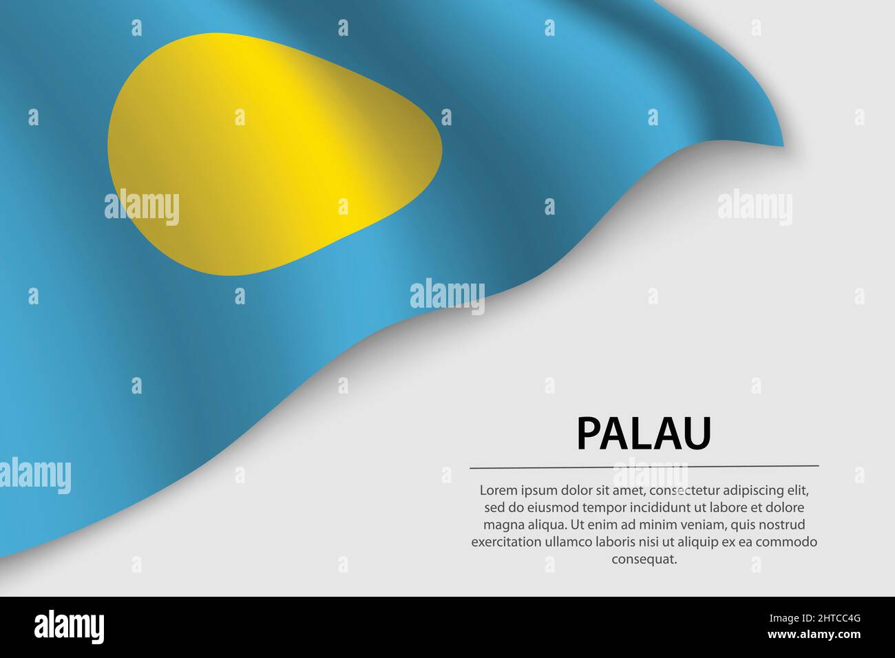 Wave flag of Palau on white background. Banner or ribbon vector template for independence day ...