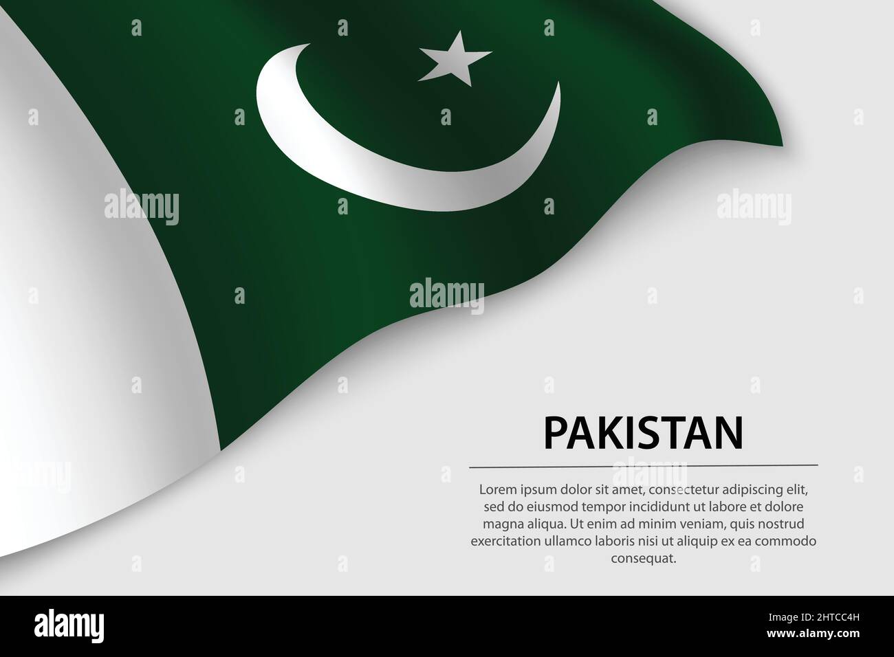 Wave flag of Pakistan on white background. Banner or ribbon vector ...