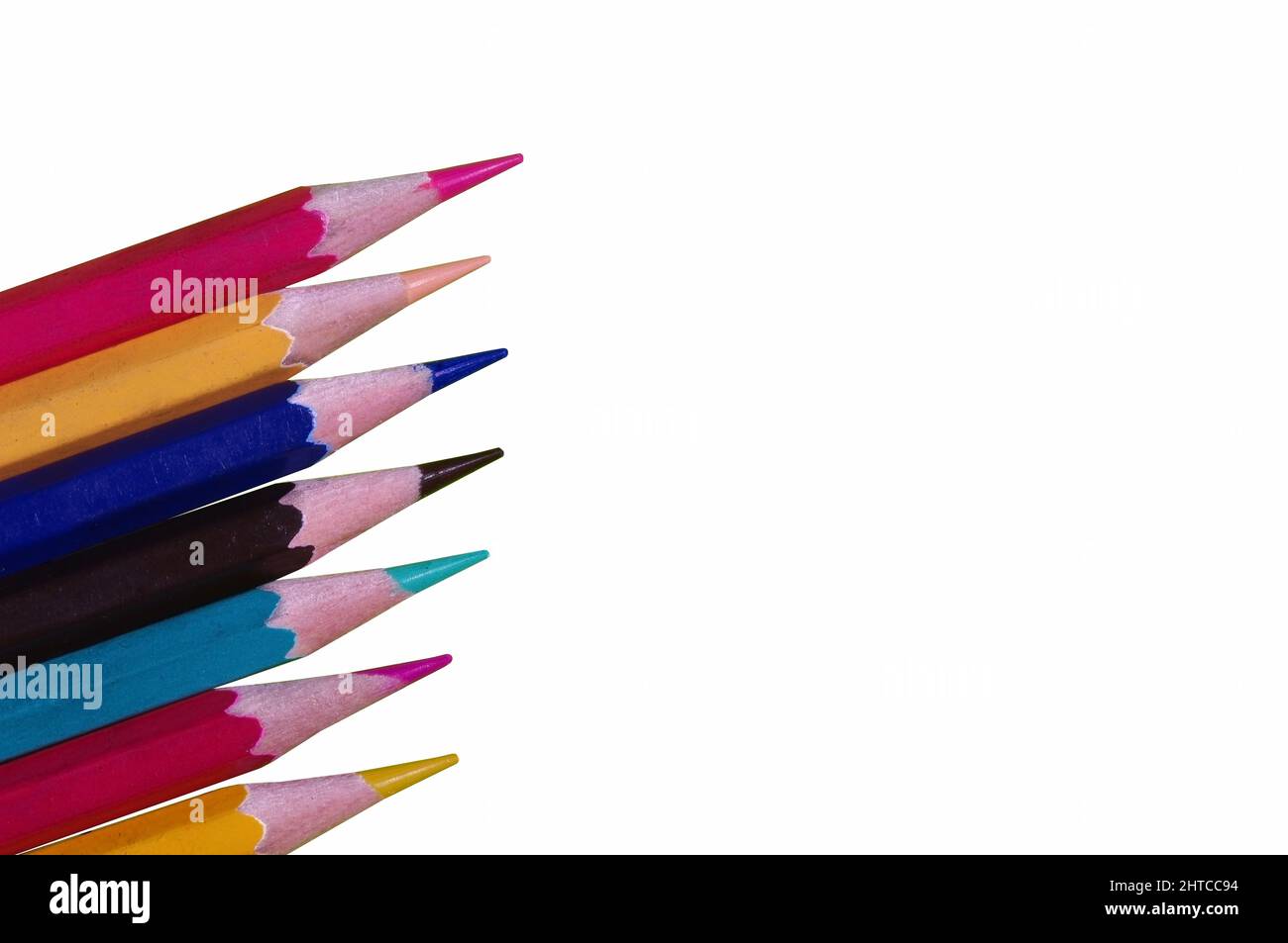 Color pencils isolated on white background Stock Photo - Alamy