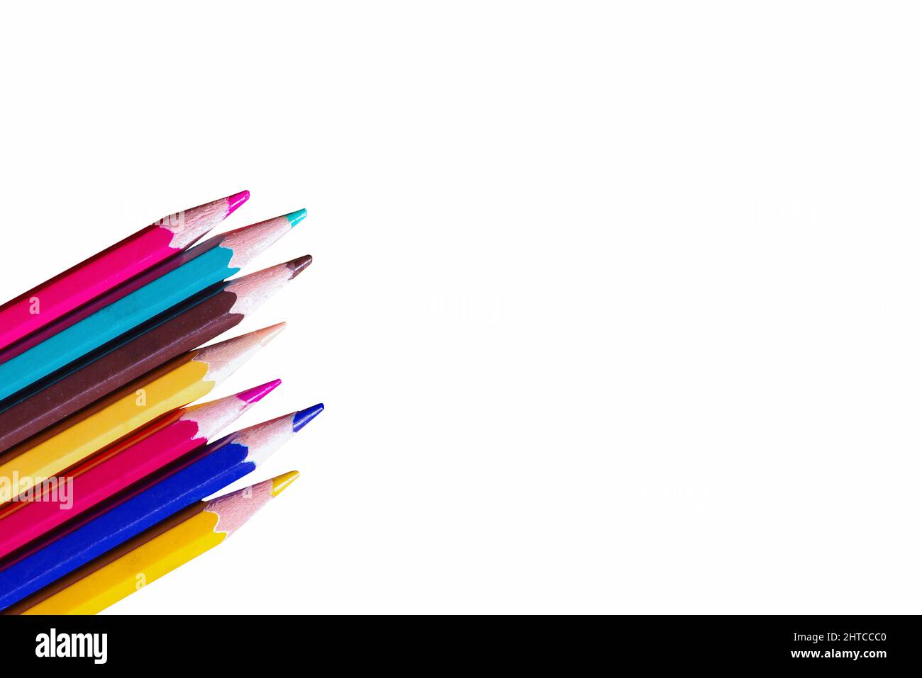 Color pencils isolated on white background Stock Photo - Alamy