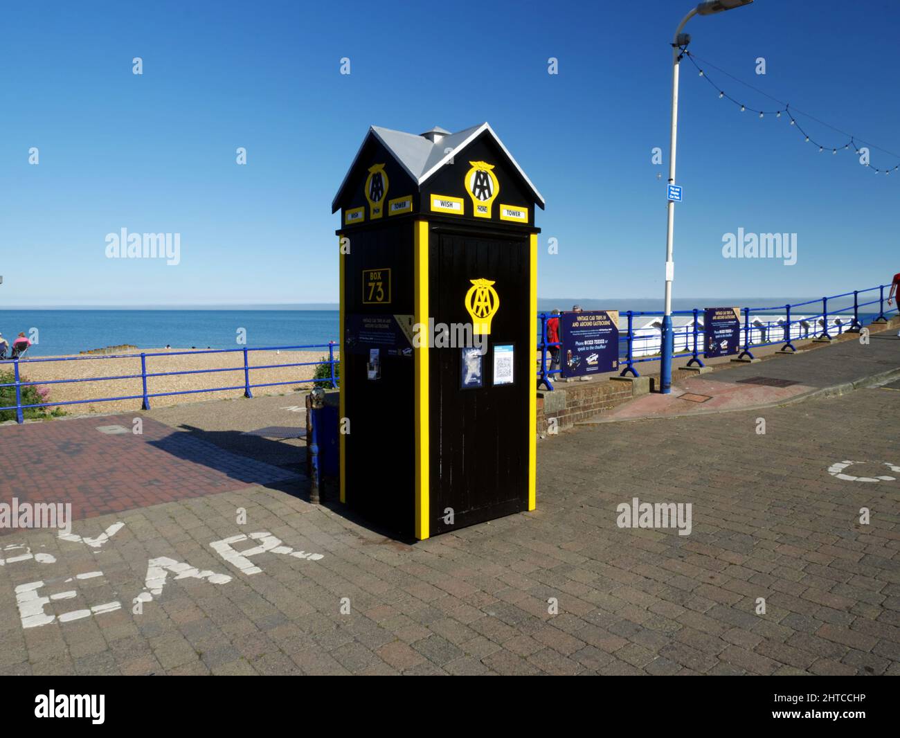 AA box on Eastbourne sea front, West Sussex Stock Photo - Alamy