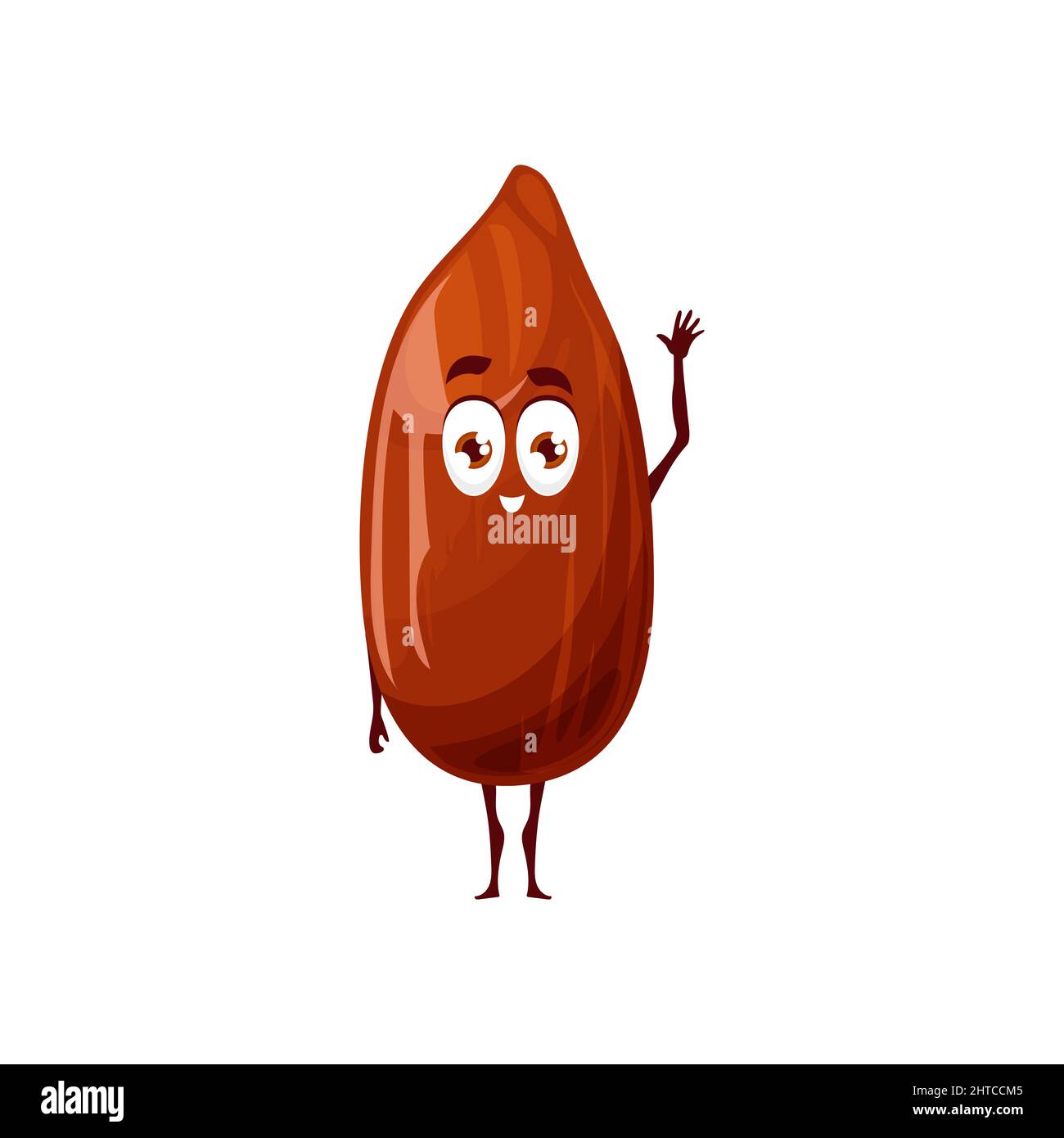 Cartoon peanut character with face, groundnut or nut food vector ...