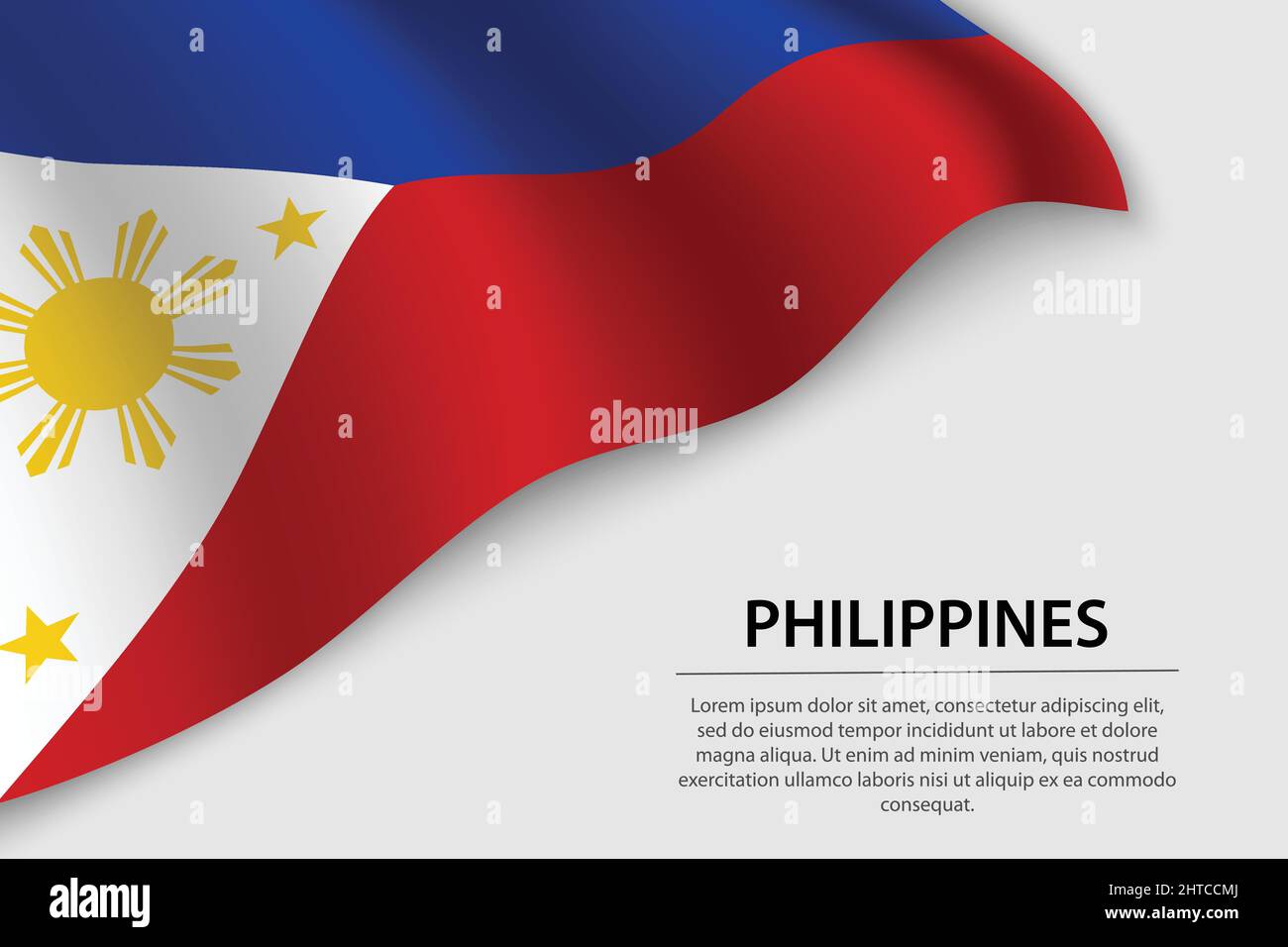 Wave flag of Philippines on white background. Banner or ribbon vector ...
