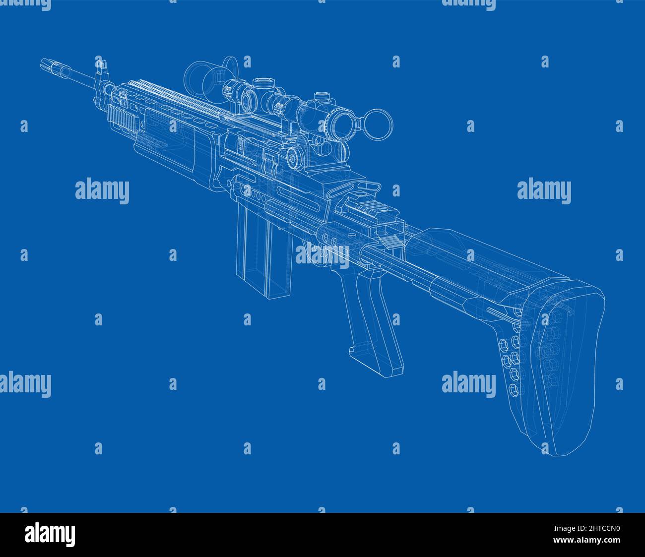 Machine Gun. Vector rendering of 3d Stock Vector Image & Art - Alamy