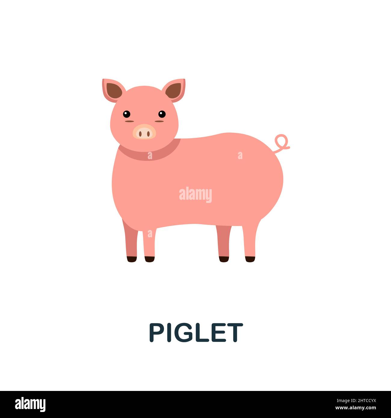 Piglet flat icon. Colored element sign from farm animals collection ...