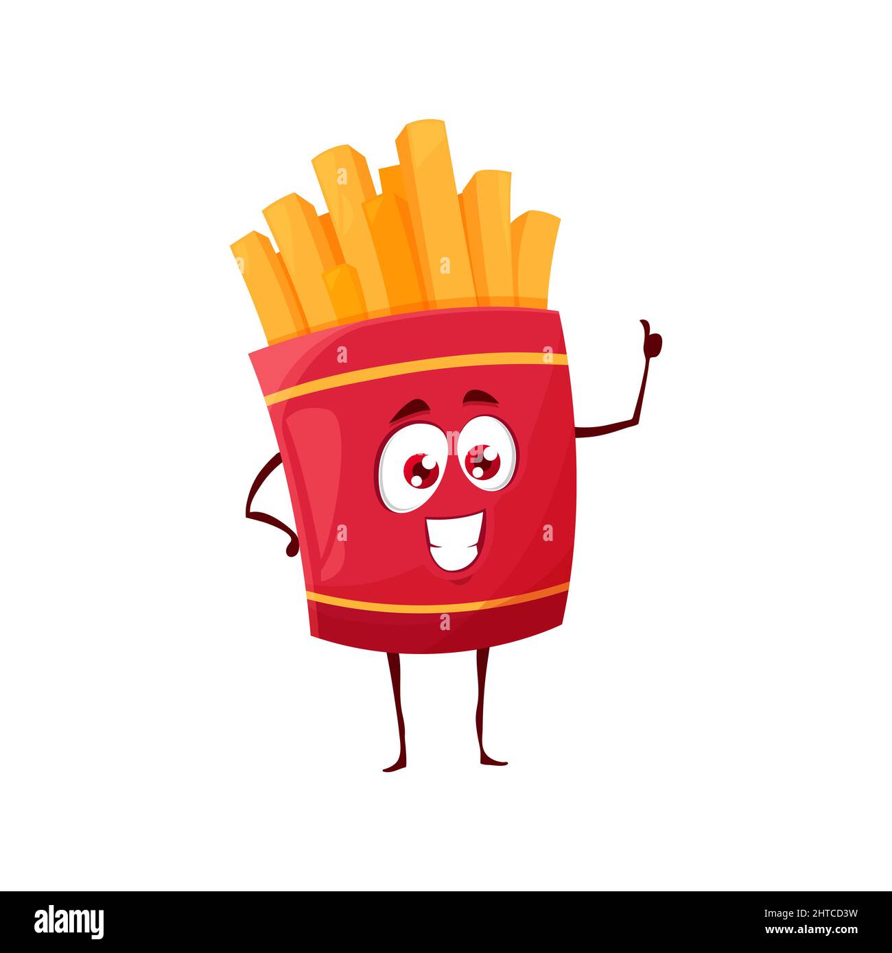 French fries cartoon character, fast food menu for kids, vector icon ...