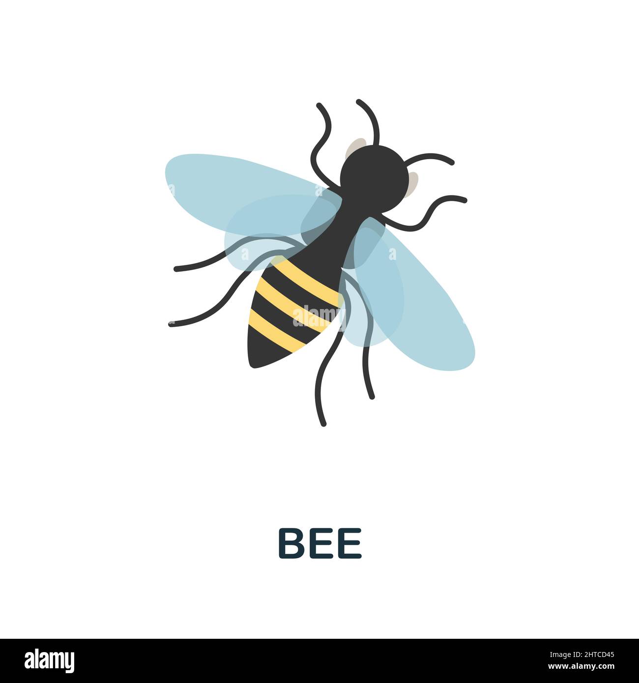 Bee flat icon. Colored element sign from farm animals collection. Flat ...