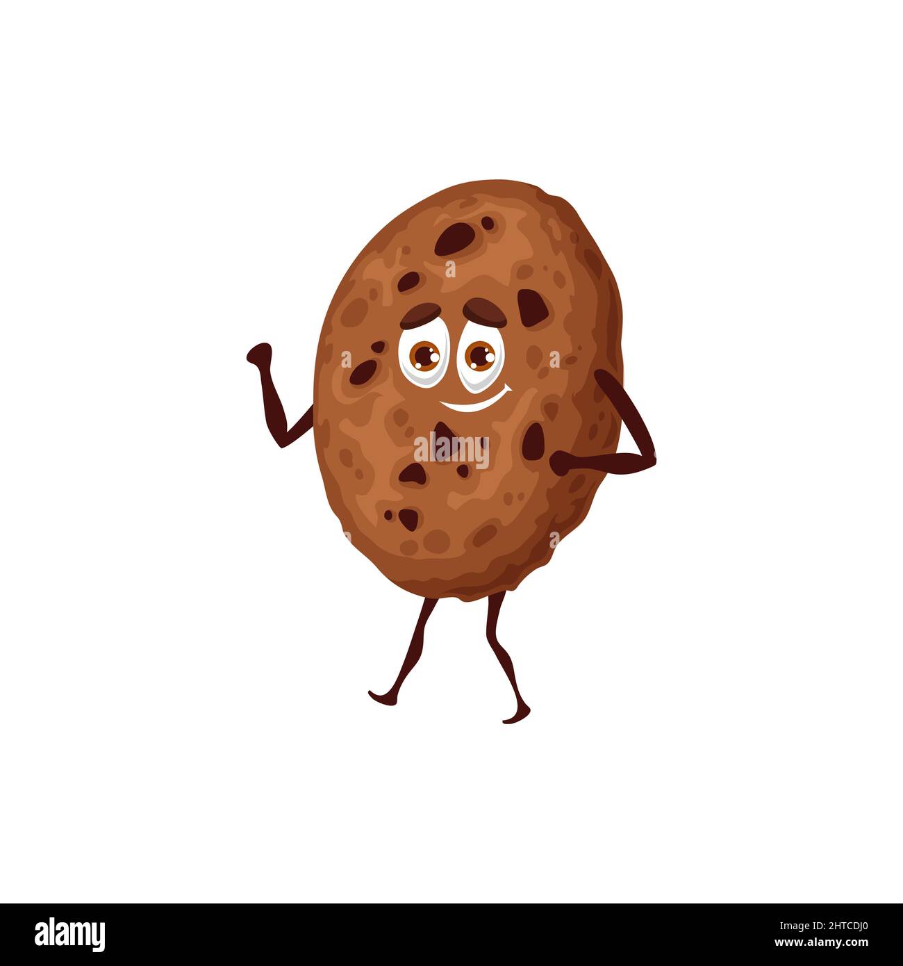 Oatmeal cookie with chocolate funny character. Sweet dessert, funny ...