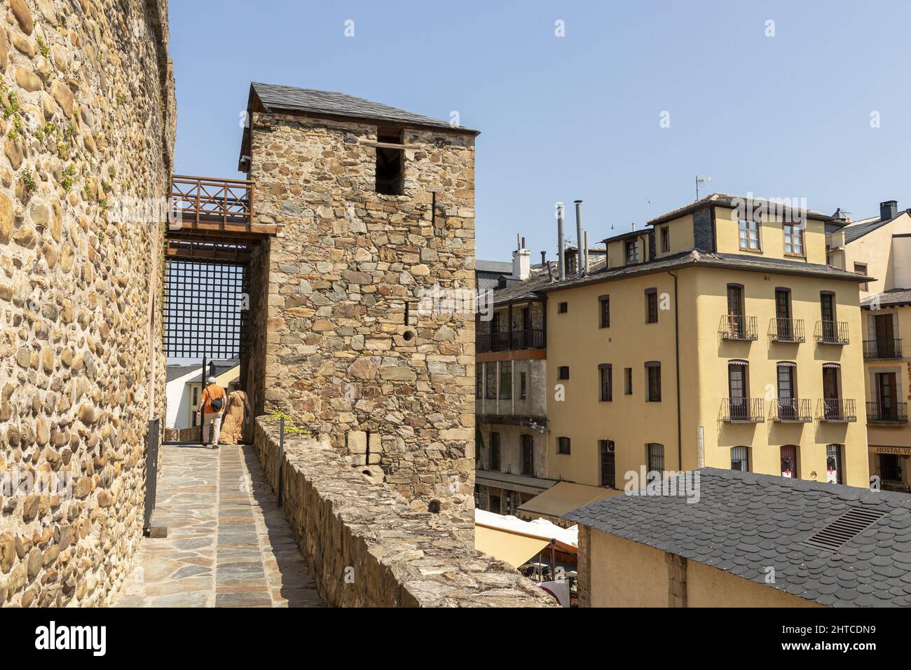 Side view from the walls of the castle of the knight templar in Spain ...