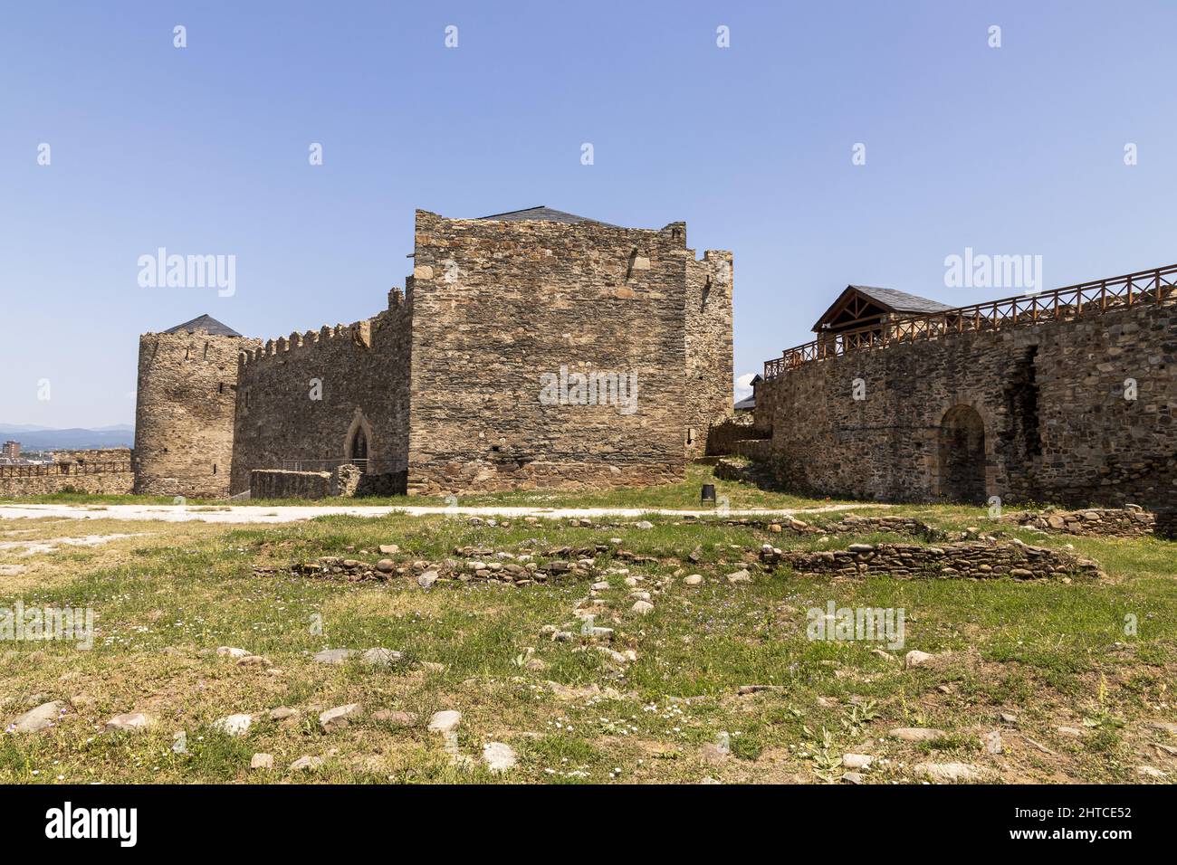 Side view of Castle of the Knights Templar in Ponferrada, Spain Stock ...