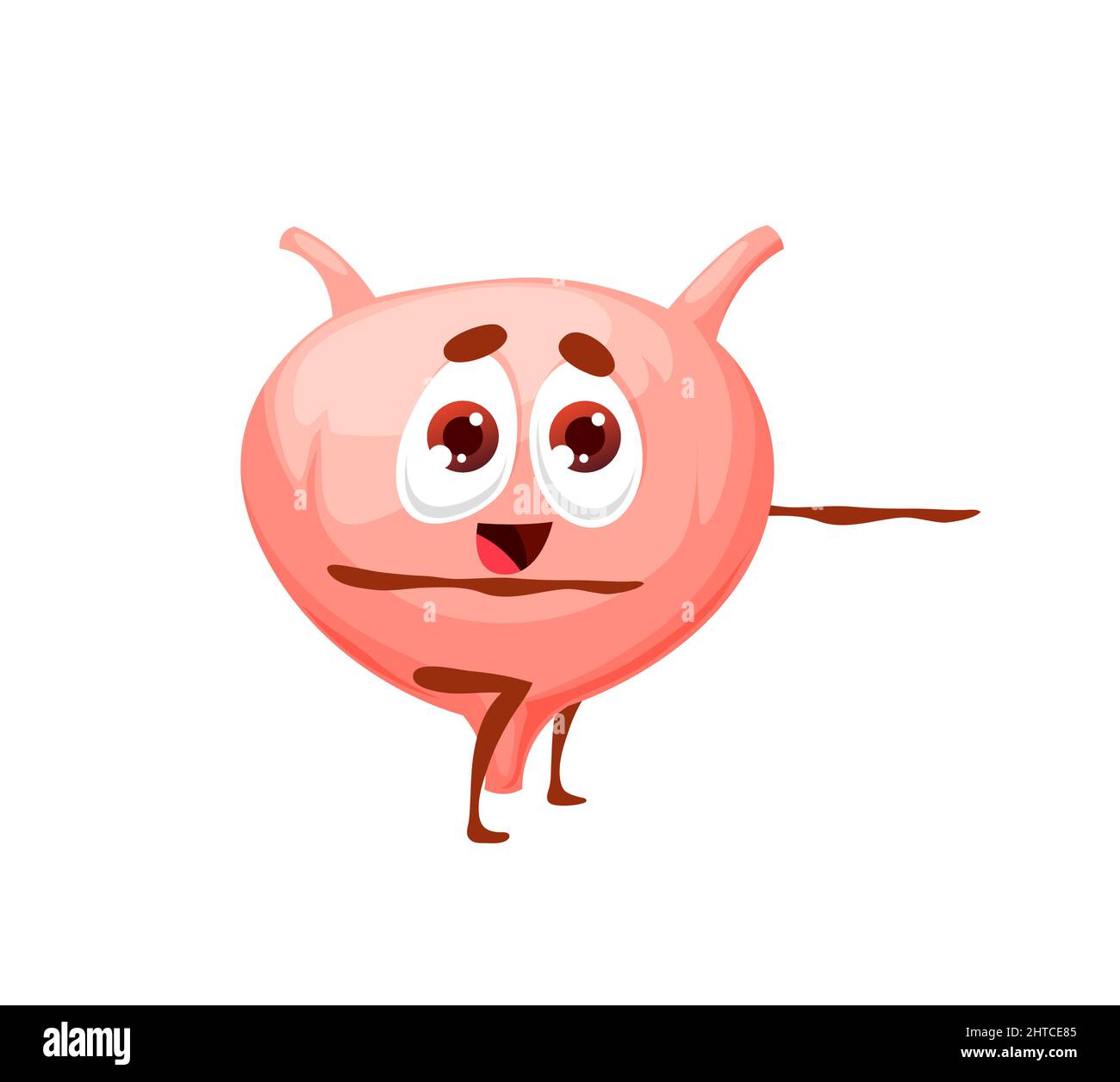 Human funny cartoon bladder character. Vector body internal organ ...
