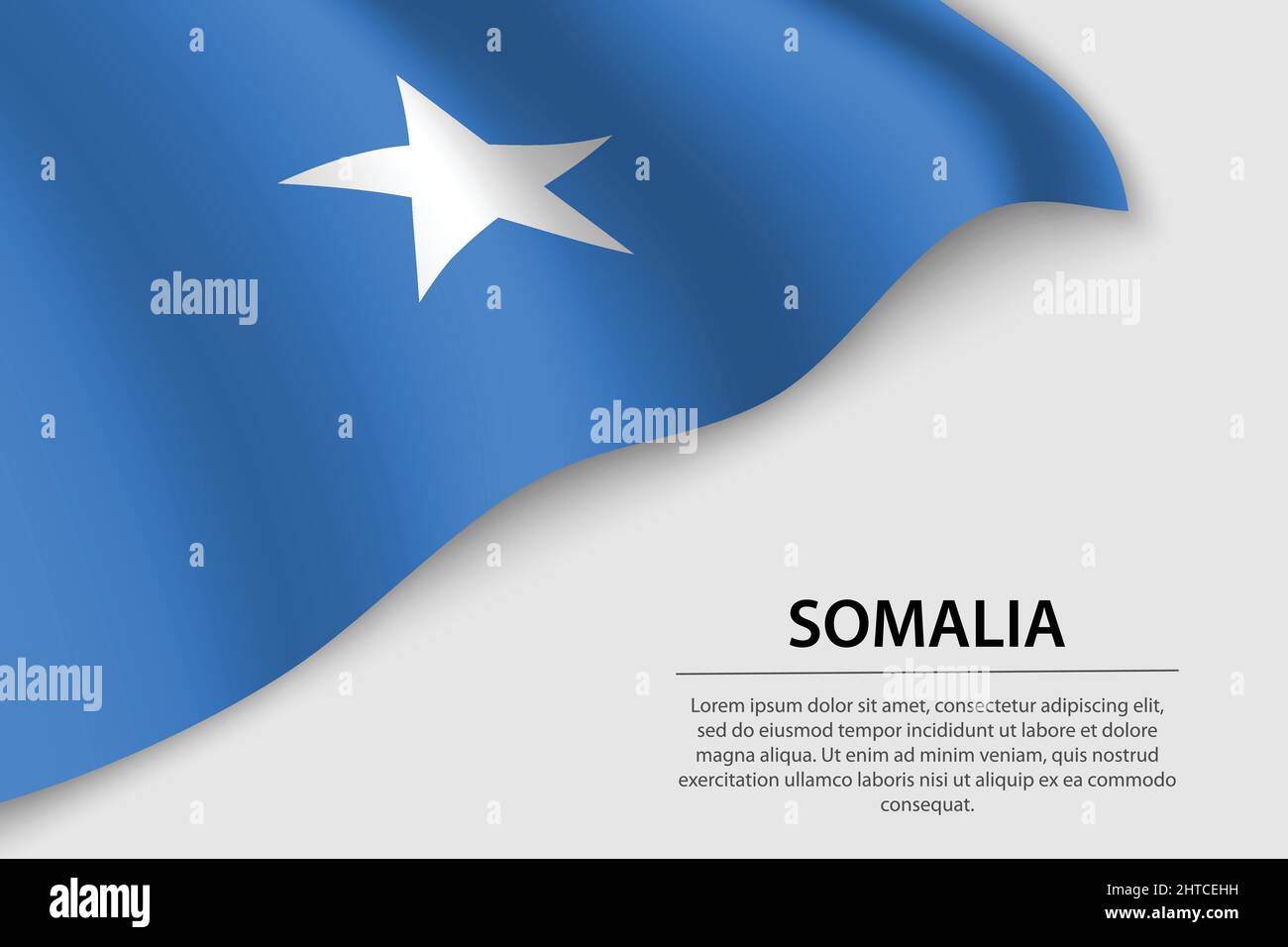 Wave flag of Somalia on white background. Banner or ribbon vector ...