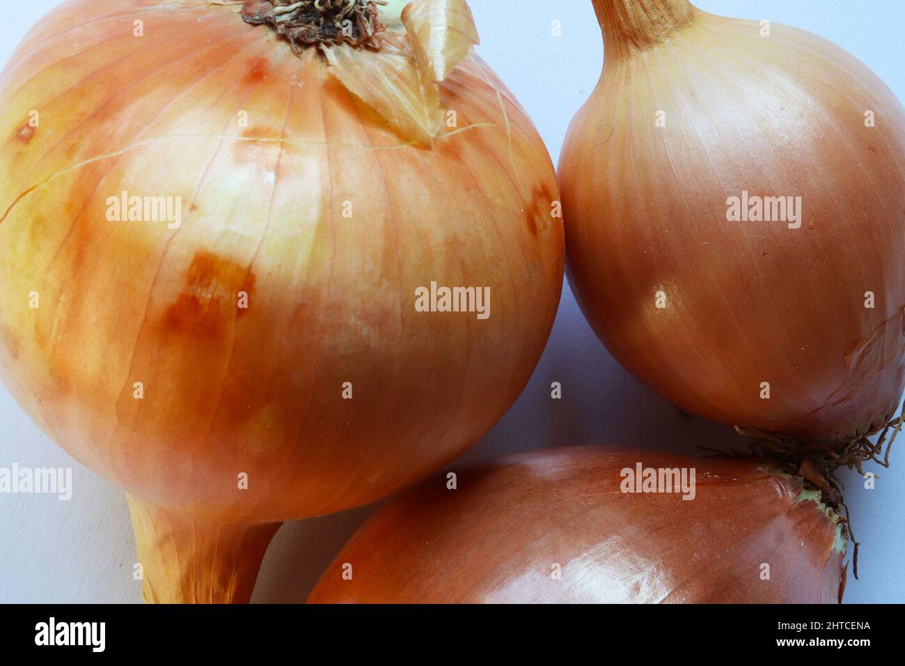 Closeup of three onions pattern for food background Stock Photo - Alamy