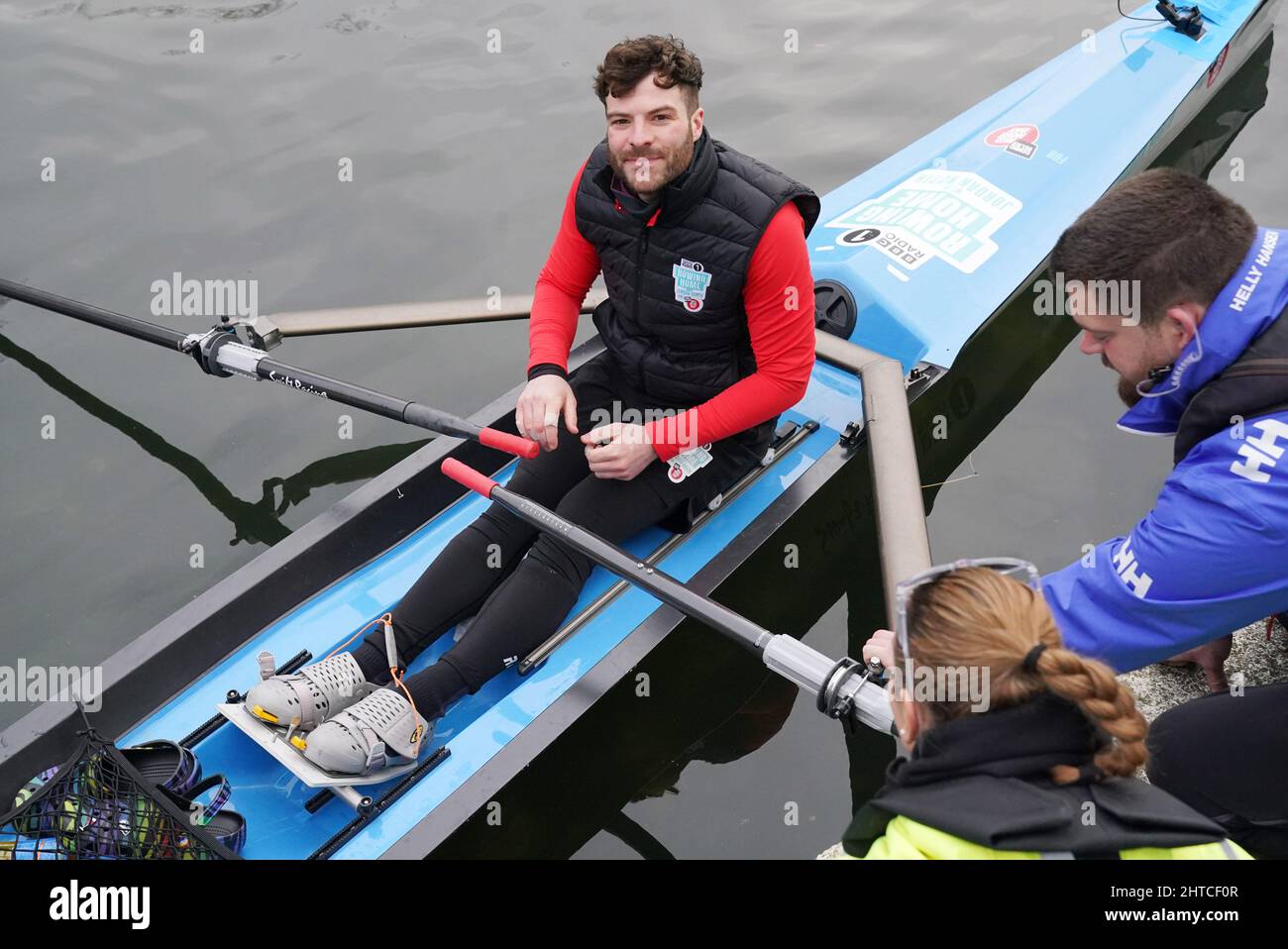 BBC Radio 1 DJ Jordan North sets off in a single scull rowing boat from ...
