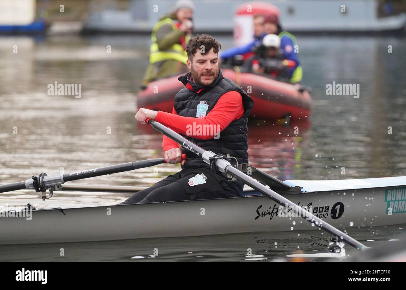 BBC Radio 1 DJ Jordan North sets off in a single scull rowing boat from ...
