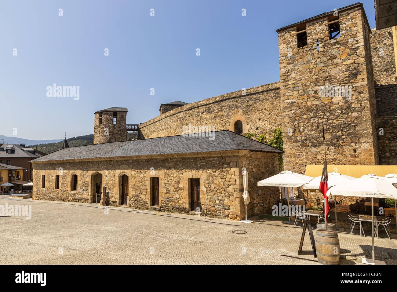 Old stable building of the Castle of the Knights Templar in Ponferrada ...