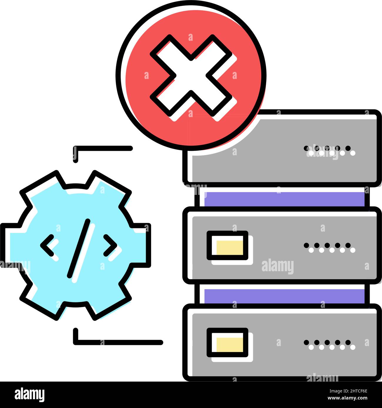 debugging servers color icon vector illustration Stock Vector Image ...