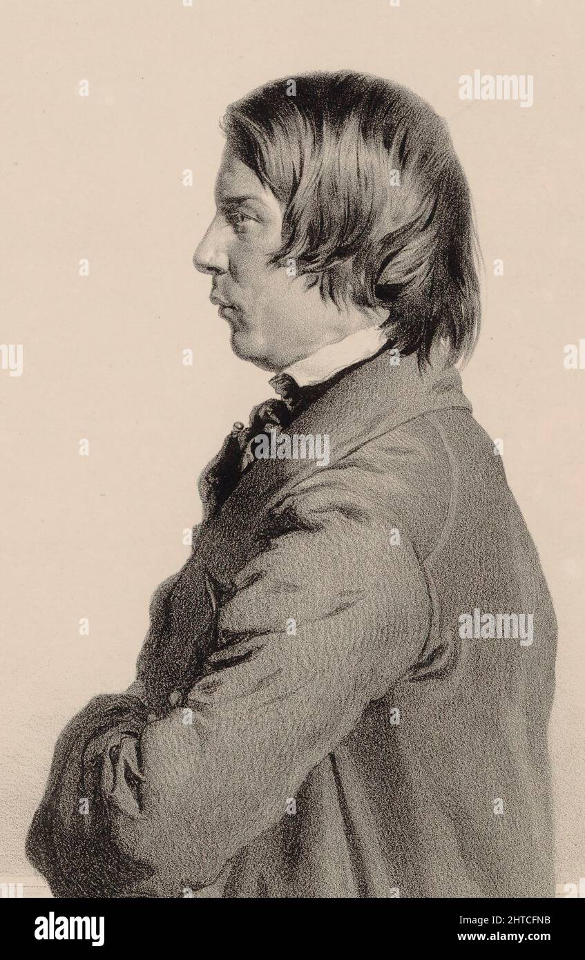 Portrait of the Composer Robert Schumann (1810-1856), 1840. Private ...