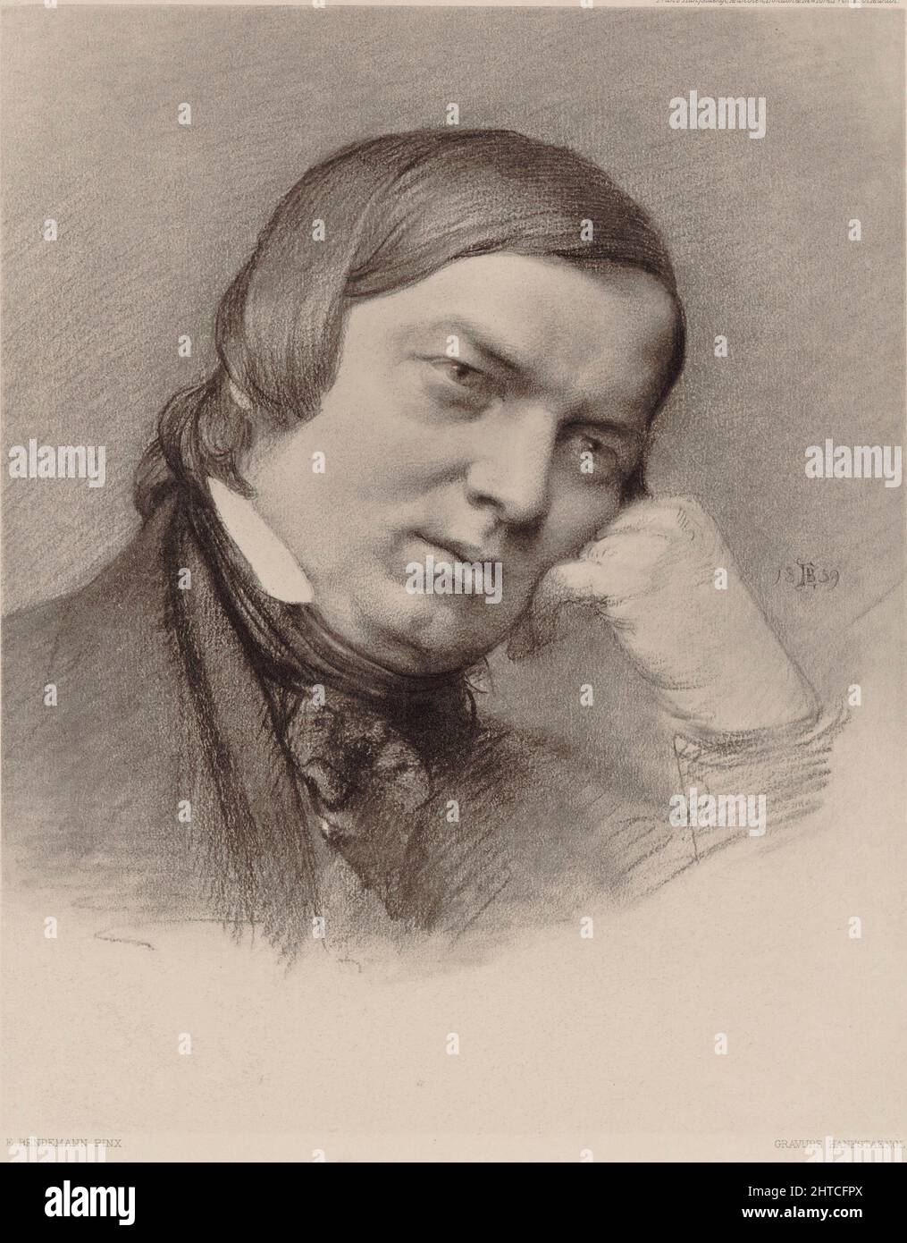 Portrait of the Composer Robert Schumann (1810-1856), 1859. Private ...