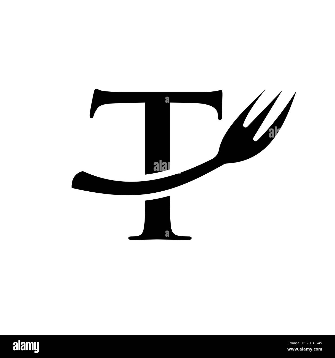 Restaurant Logo Template On Letter T. Letter T Restaurant Logo Sign ...