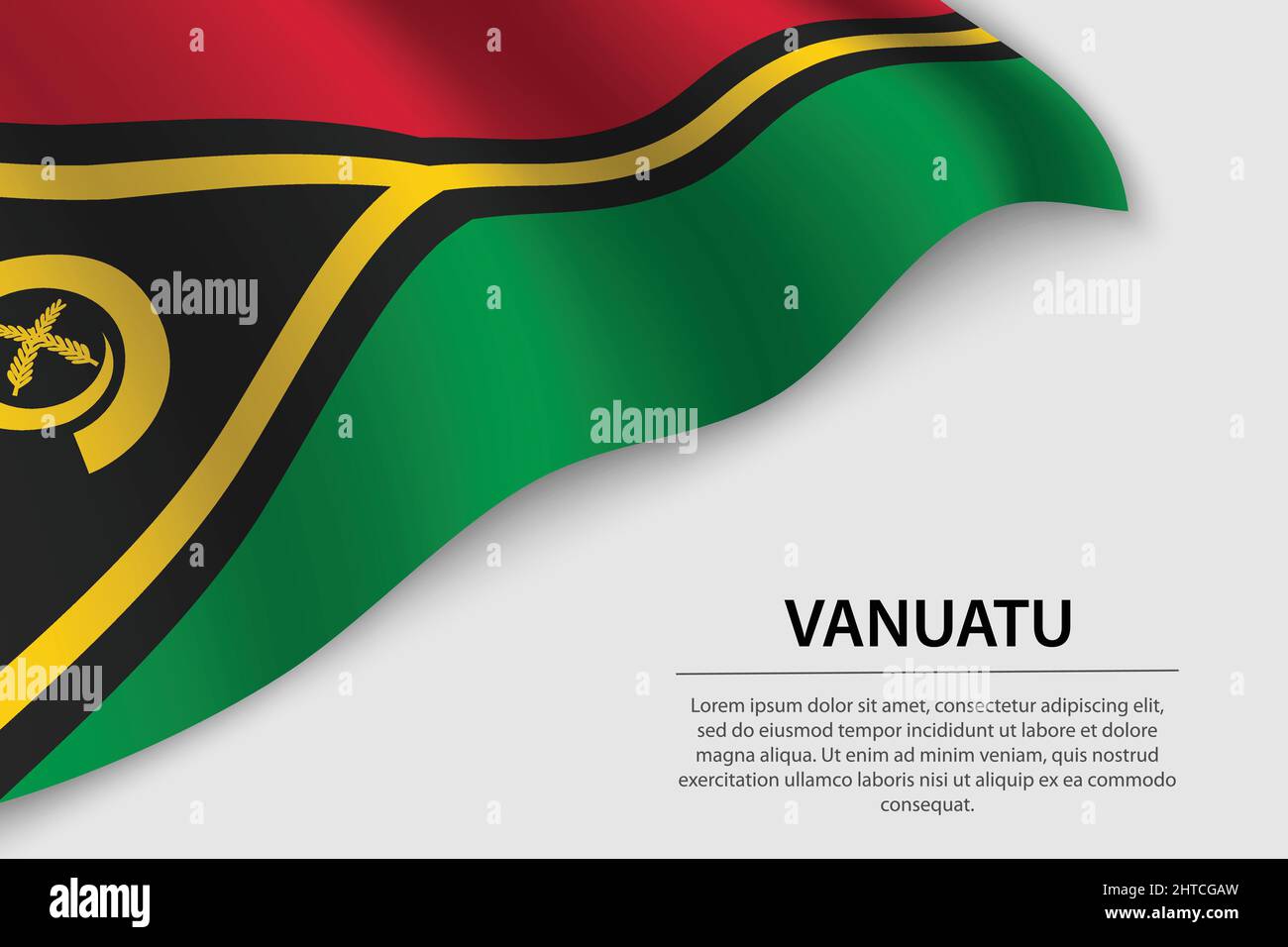 Wave flag of Vanuatu on white background. Banner or ribbon vector ...