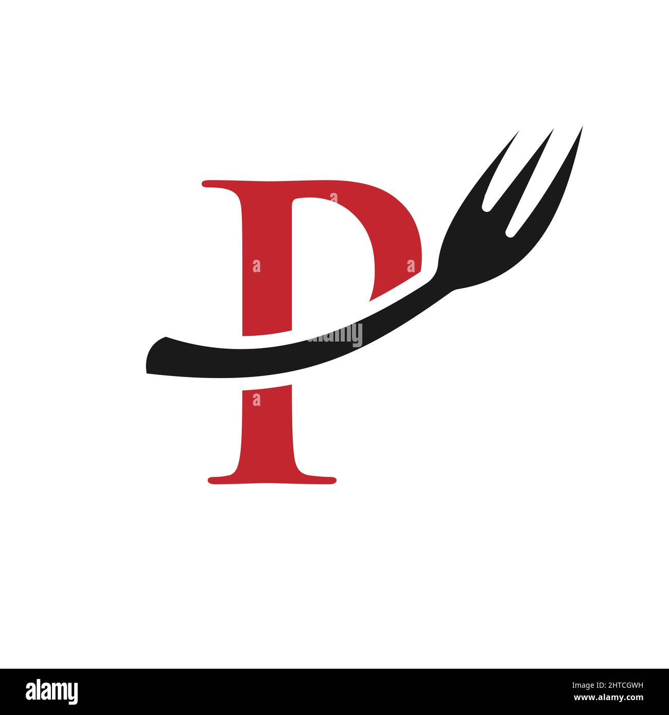 Restaurant Logo Template On Letter P. Letter P Restaurant Logo Sign ...