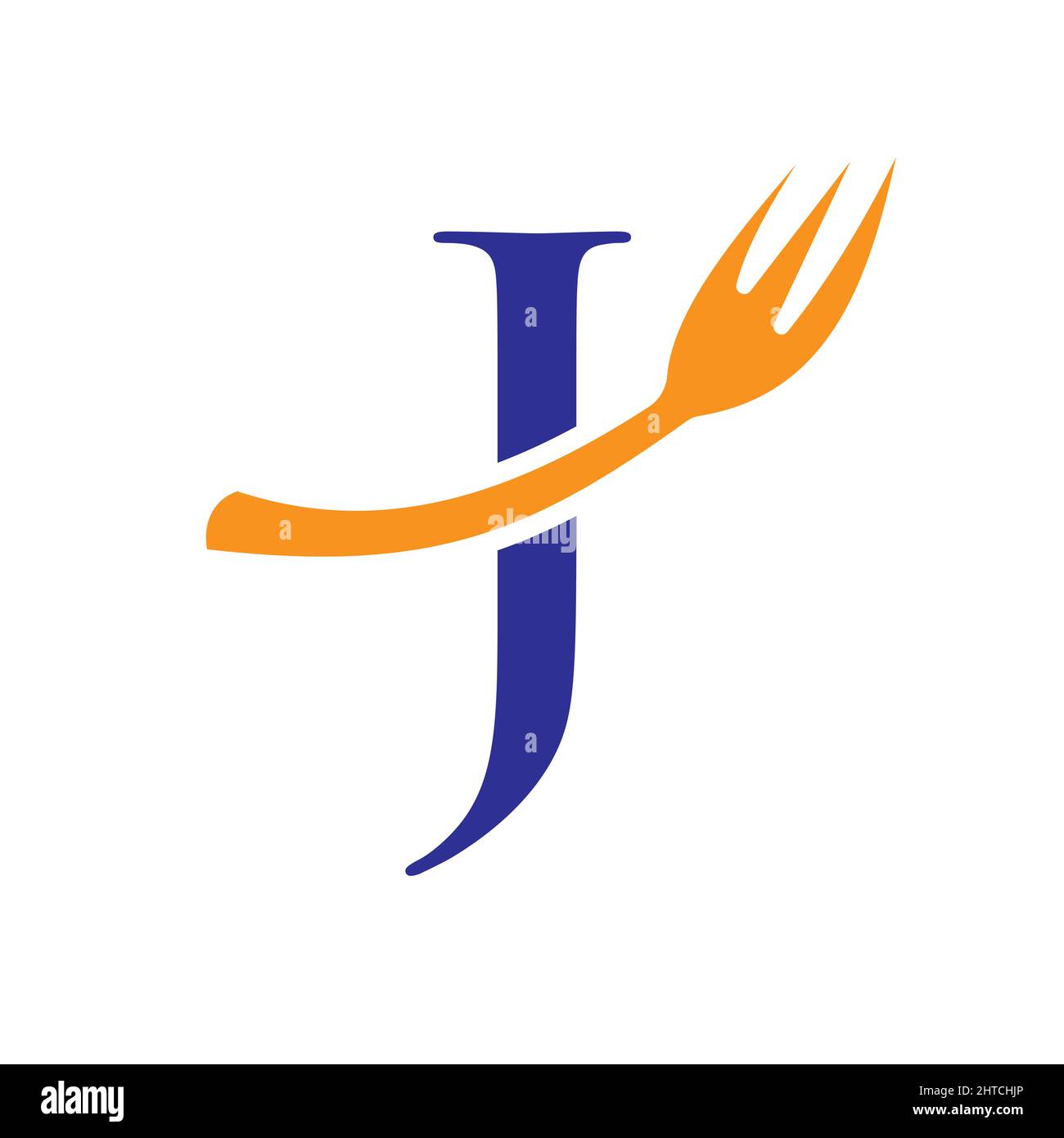 Restaurant Logo Template On Letter J. Letter J Restaurant Logo Sign ...