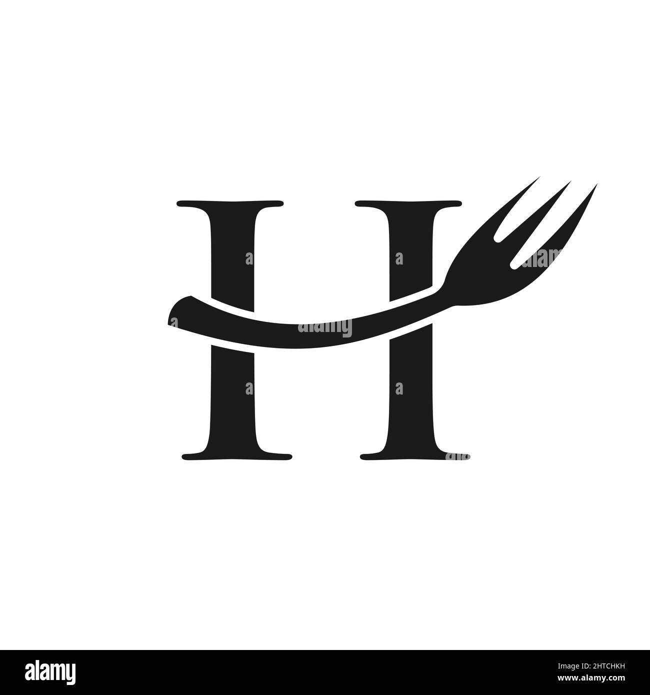 Restaurant Logo Template On Letter H. Letter H Restaurant Logo Sign ...