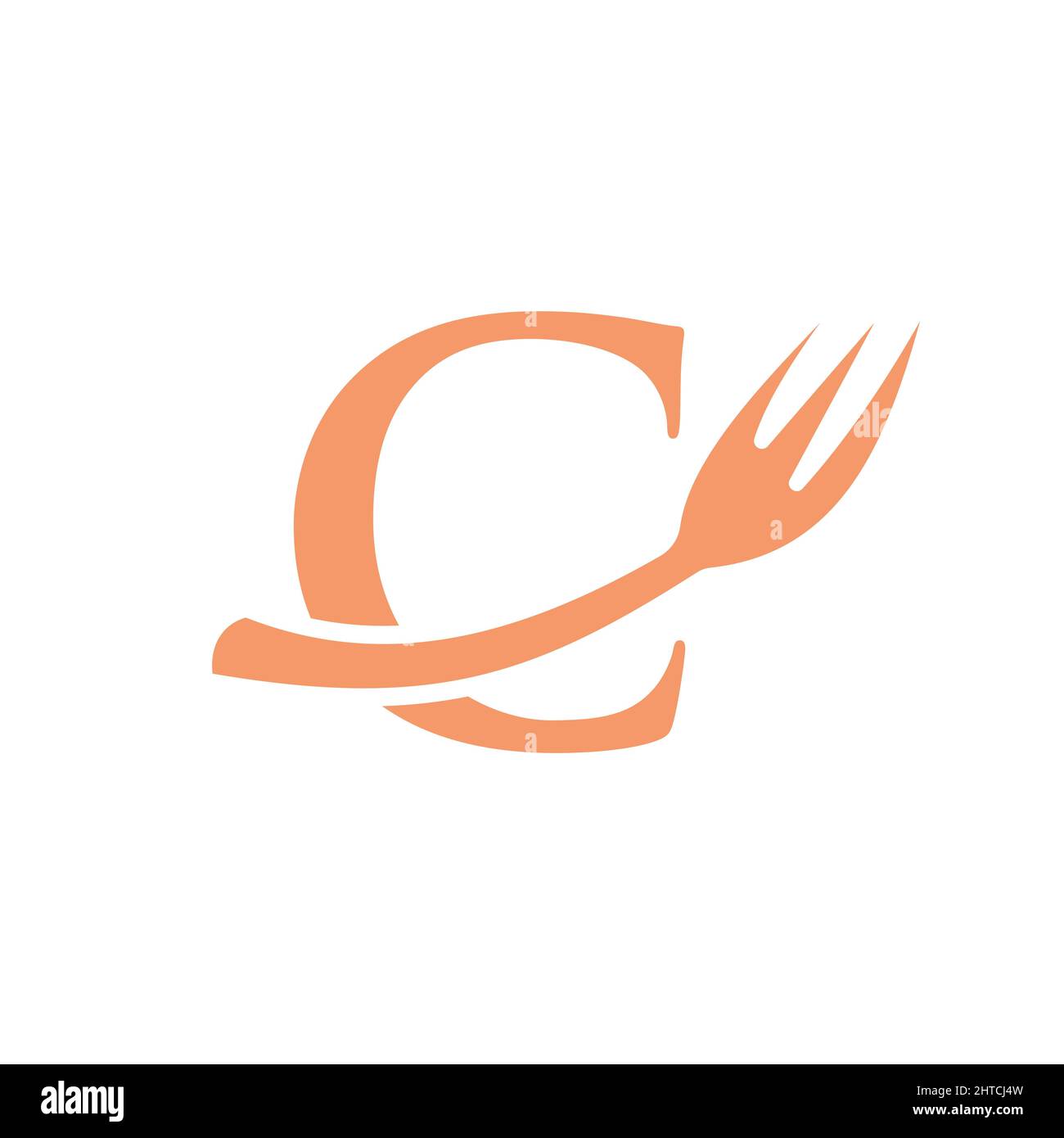 Restaurant Logo Template On Letter C. Letter C Restaurant Logo Sign ...