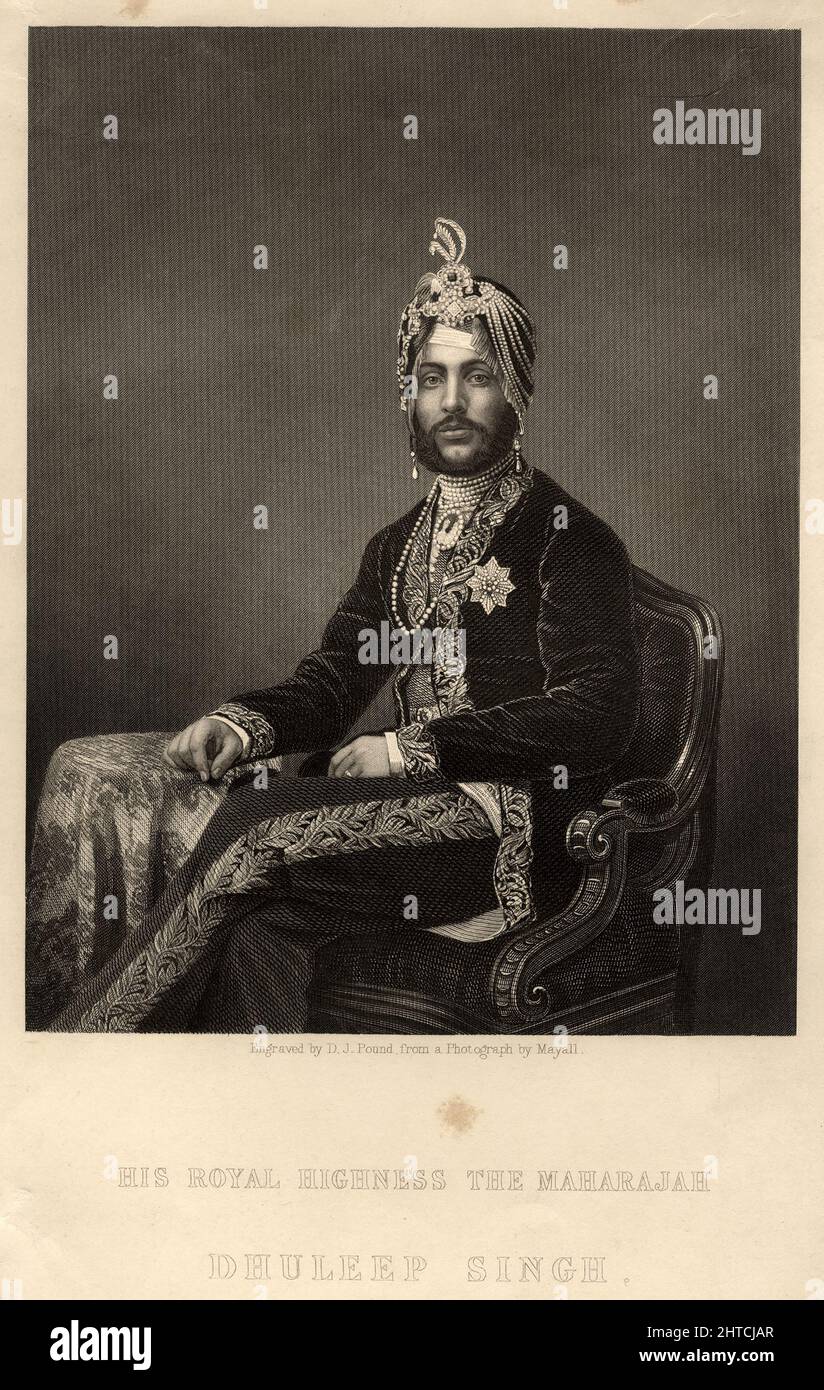 Portrait of Maharaja Duleep Singh (1838-1893). Private Collection Stock ...