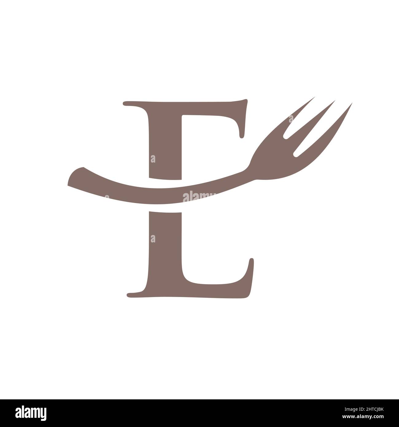 Restaurant Logo Template On Letter E. Letter E Restaurant Logo Sign ...
