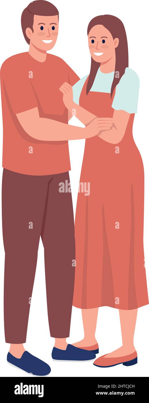 Smiling partners semi flat color vector characters Stock Vector Image ...