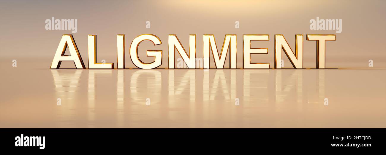 3D rendering of a banner with the word alignment Stock Photo - Alamy