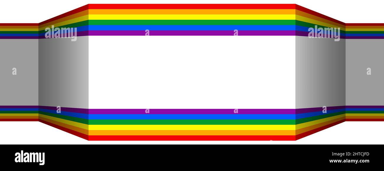 Illustration of rainbow colors banner background - copy space Stock ...