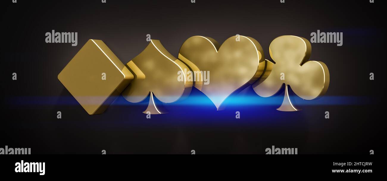 3D illustration of game cards symbols wide banner Stock Photo - Alamy