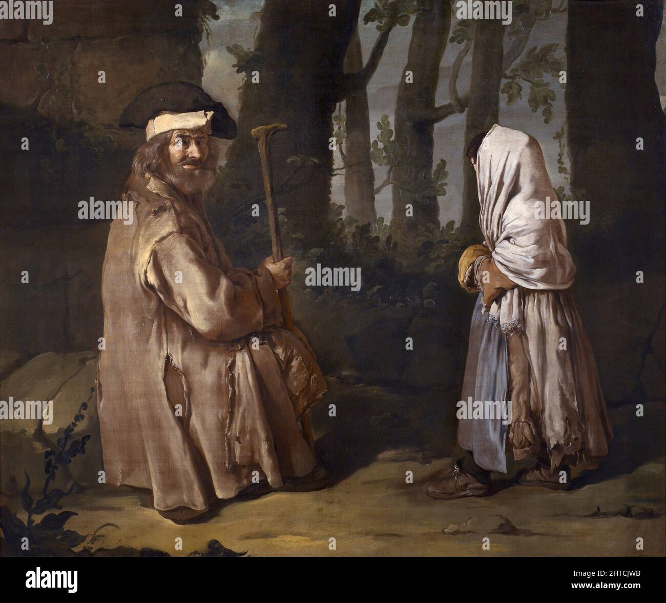 Two poor people in a wood (The meeting in the wood), ca 1730. Found in ...