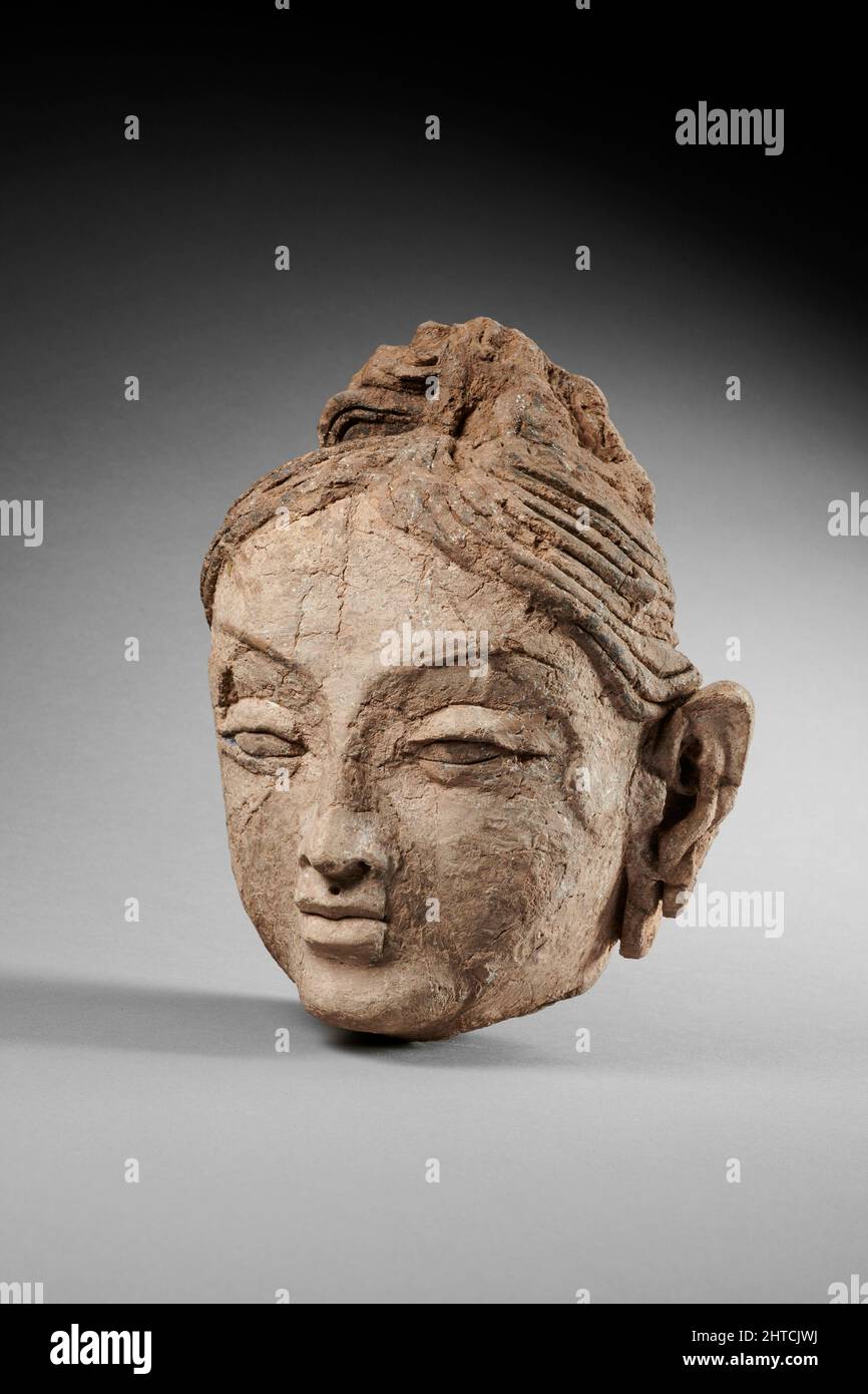 Head of a female. From Ajina Tepe, 7th-8th century. Found in the ...