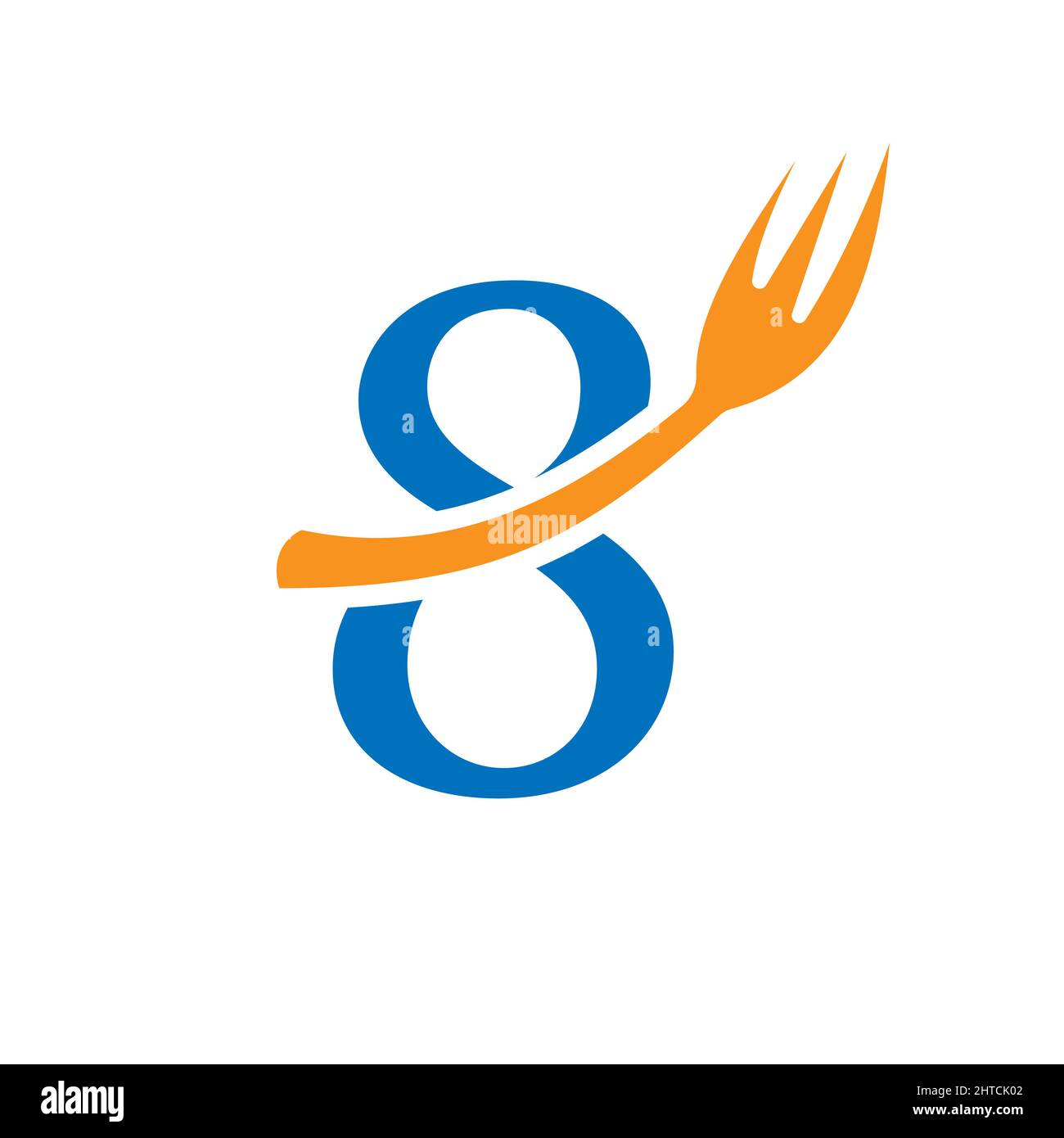 Restaurant Logo Template On Letter 8. Letter 8 Restaurant Logo Sign ...