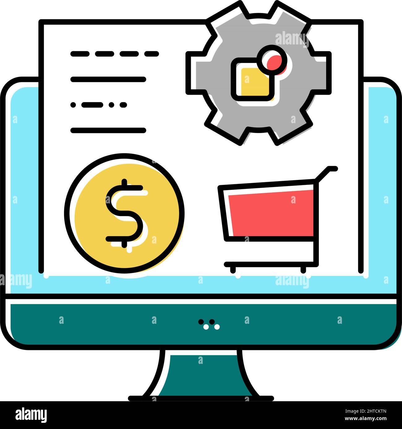 purchasing online color icon vector illustration Stock Vector Image ...