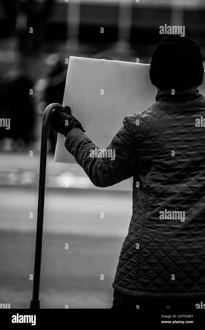 News protester Black and White Stock Photos & Images - Alamy