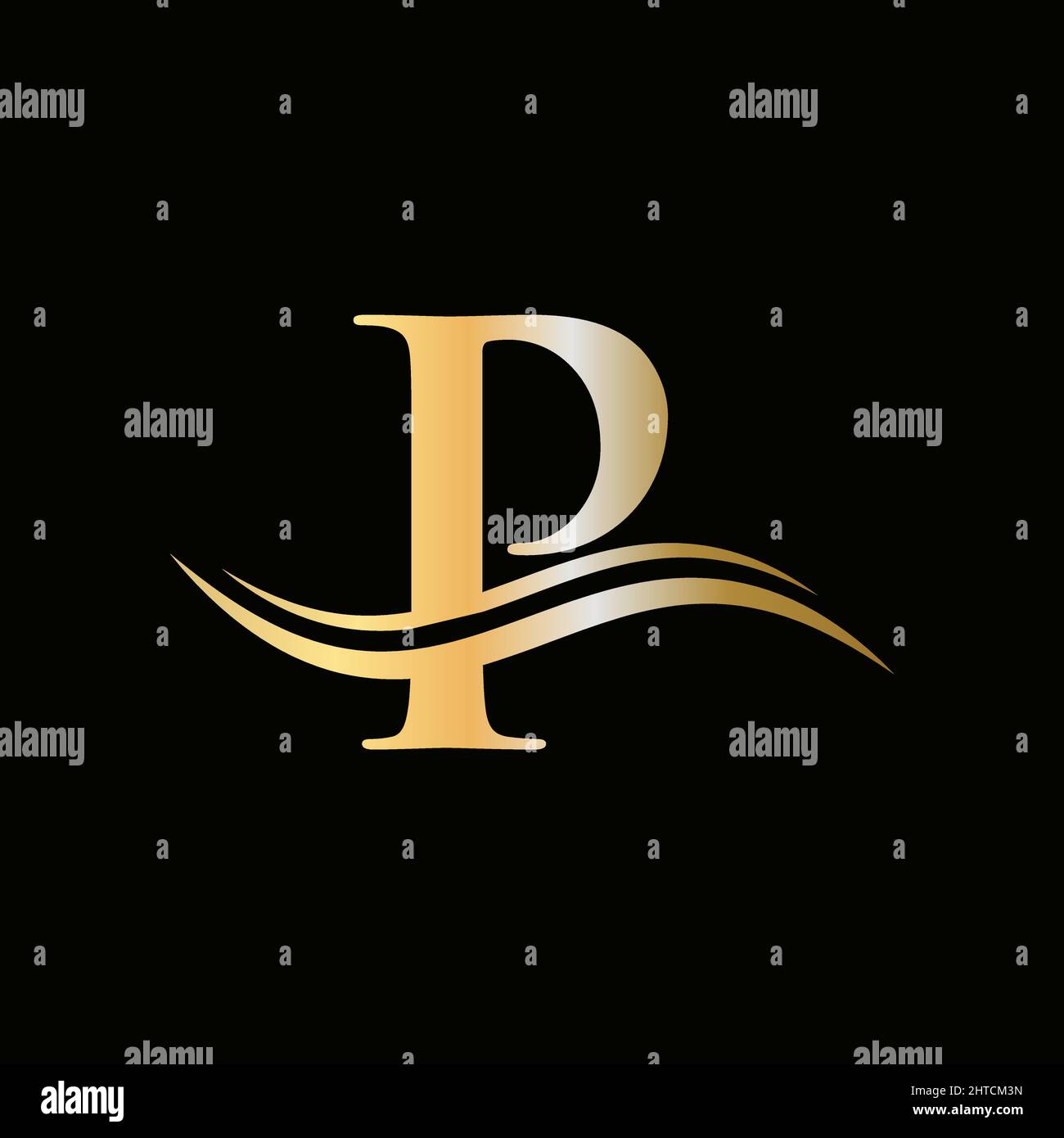P Logo Golden Concept. P Letter Logo with Golden Luxury Color and ...