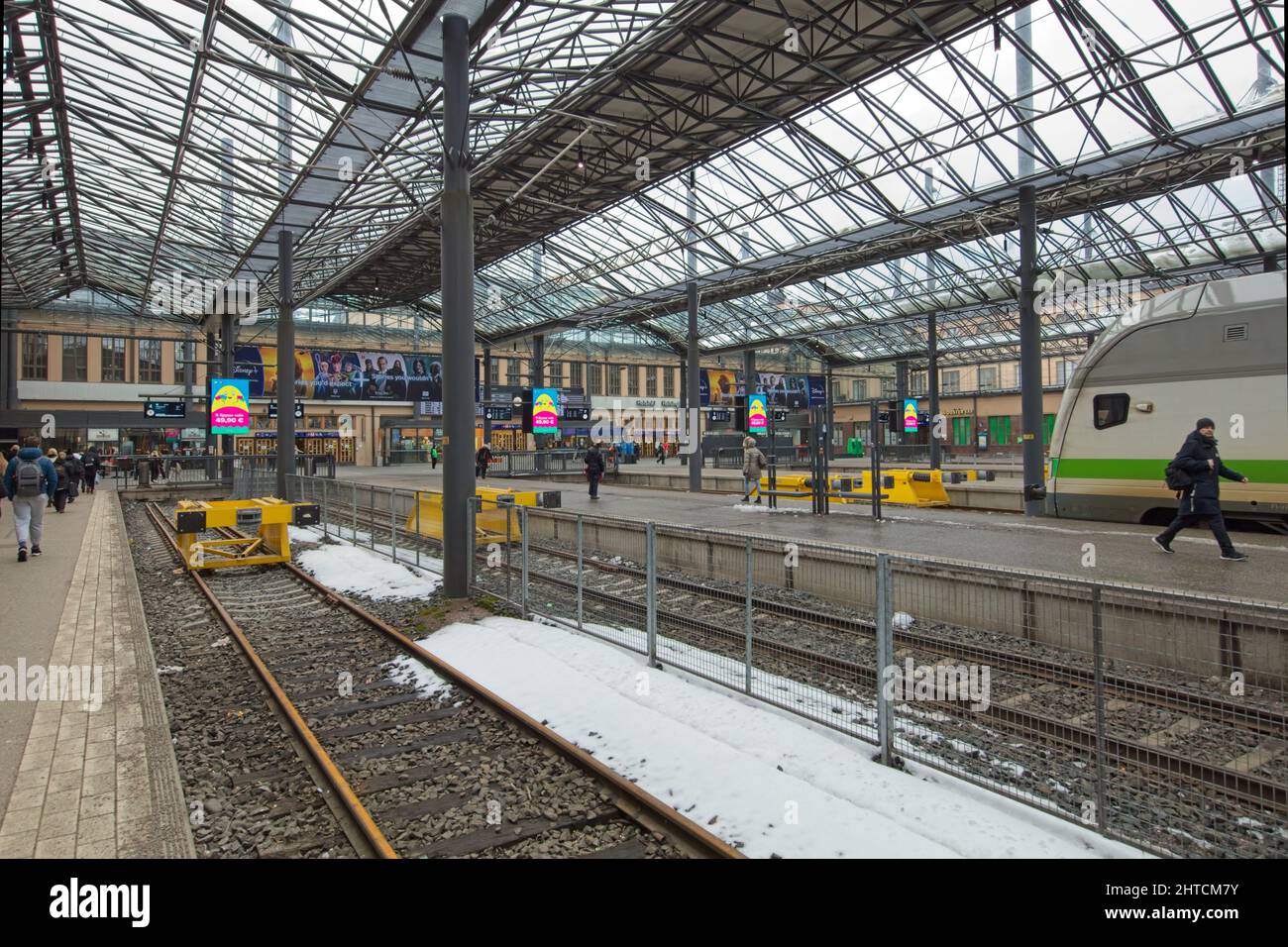 Platforms for long distance trains at Helsingin rautatieasema, central ...