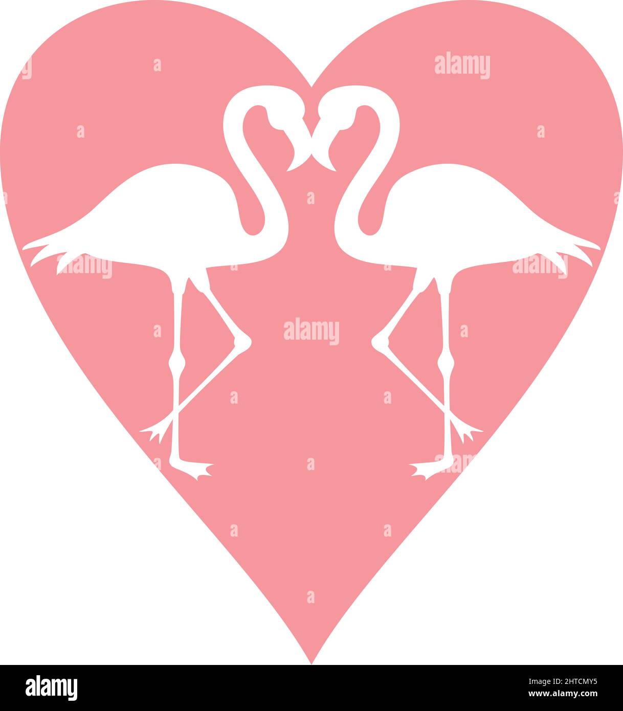 Two flamingos and heart vector illustration Stock Vector Image & Art ...