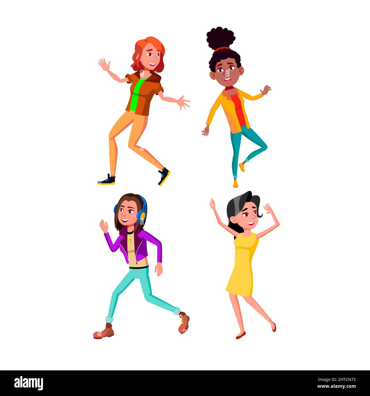 Girls performing dance Stock Vector Images - Alamy