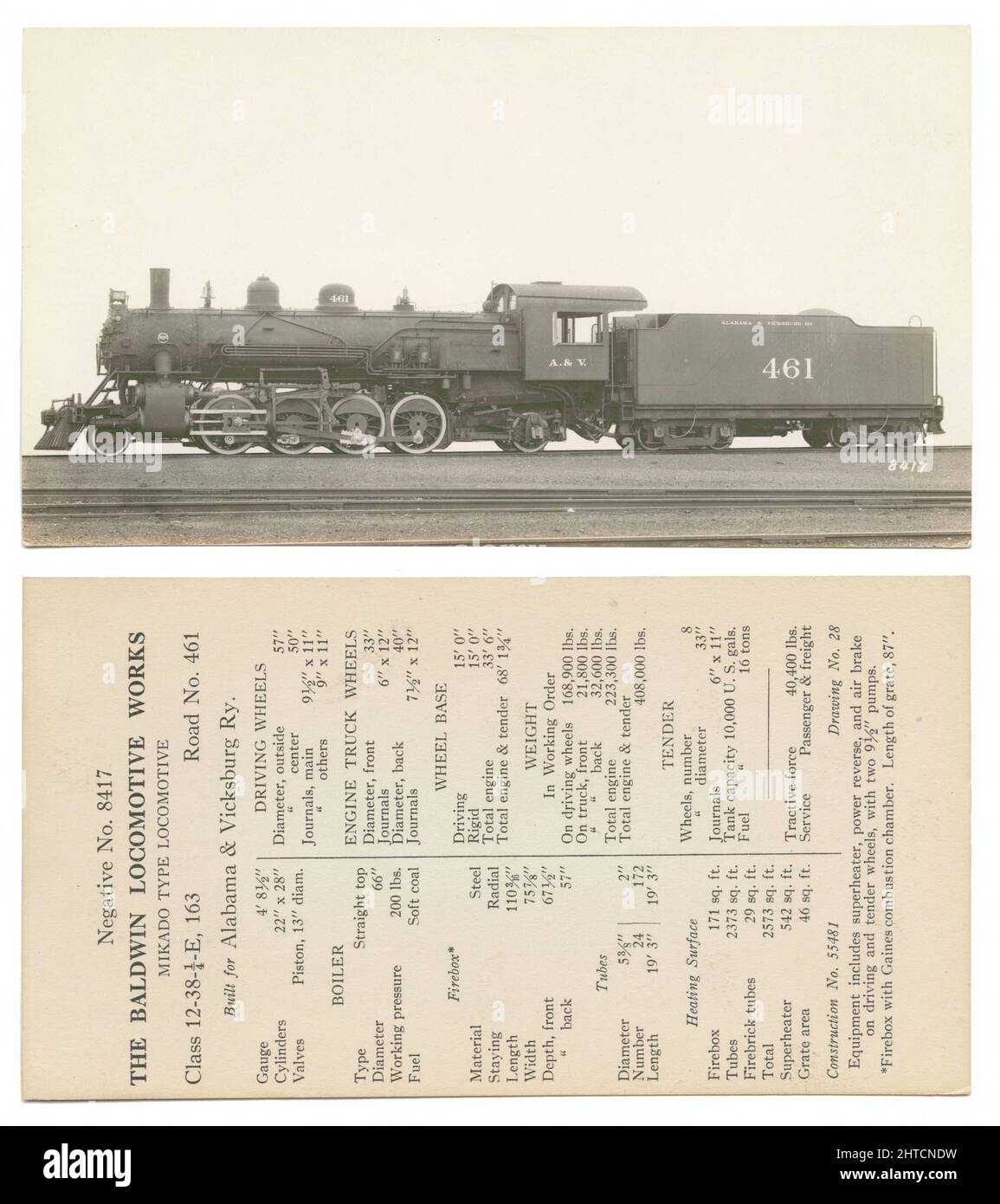 Vintage book page with an old train and technical details Stock Photo ...