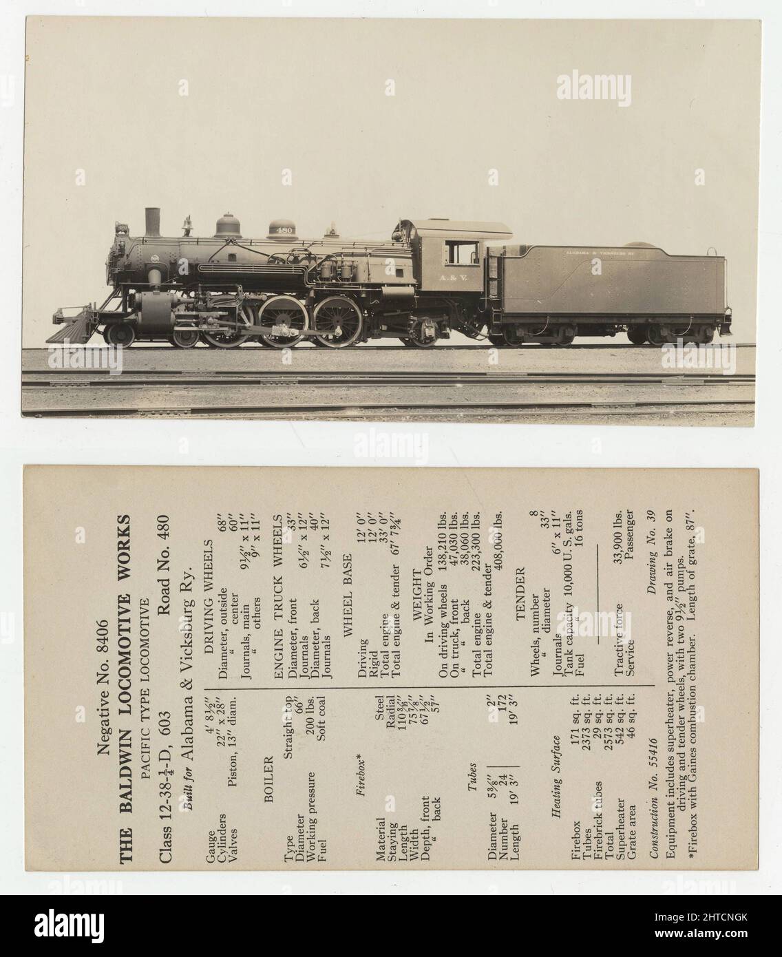 Vintage book page with an old train and technical details Stock Photo ...