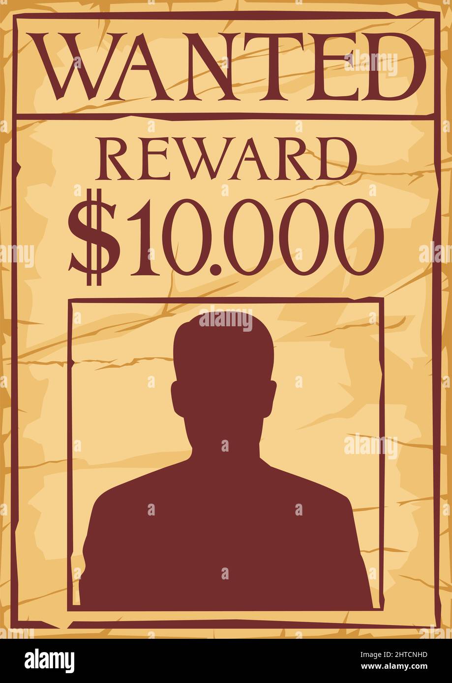 Vintage wanted poster vector illustration Stock Vector Image & Art - Alamy