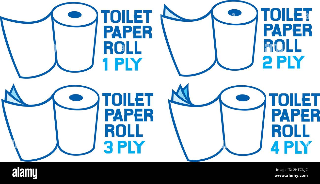 Rolls of toilet paper (1, 2, 3 and 4 ply) vector illustration Stock ...