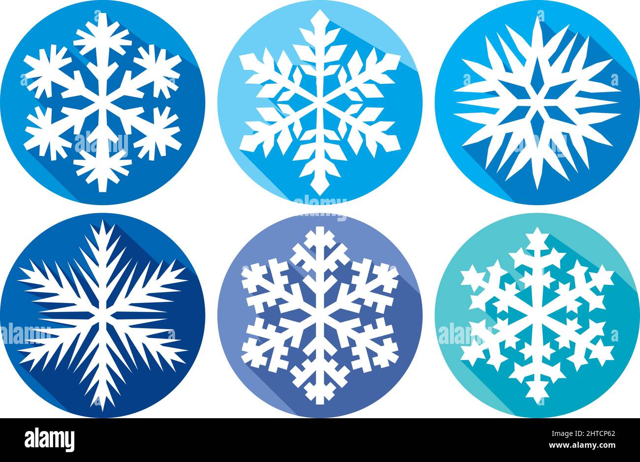 Snowflakes flat icons collection vector illustration Stock Vector Image & Art - Alamy